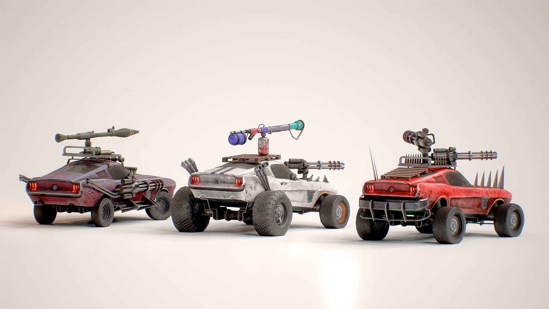 3D Modular Mustang Stylized Post Apocalyptic Vintage Cars Real Time ...