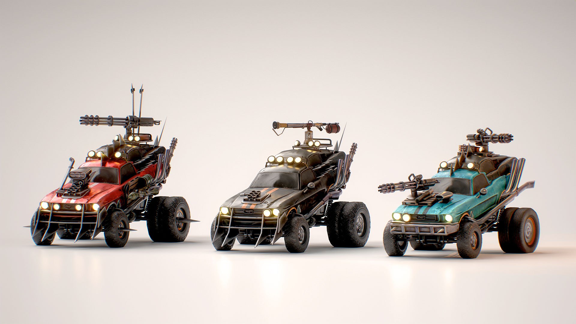 3D Modular Mustang Stylized Post Apocalyptic Vintage Cars Real Time ...