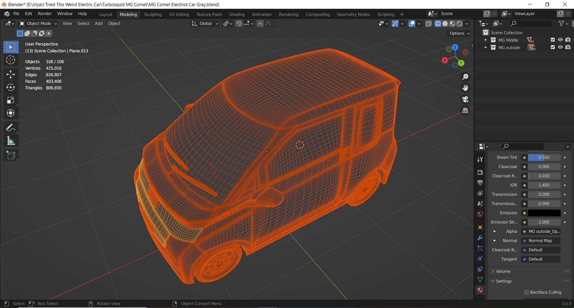 3D MG Comet Electrick Car Gray Model - TurboSquid 2184708