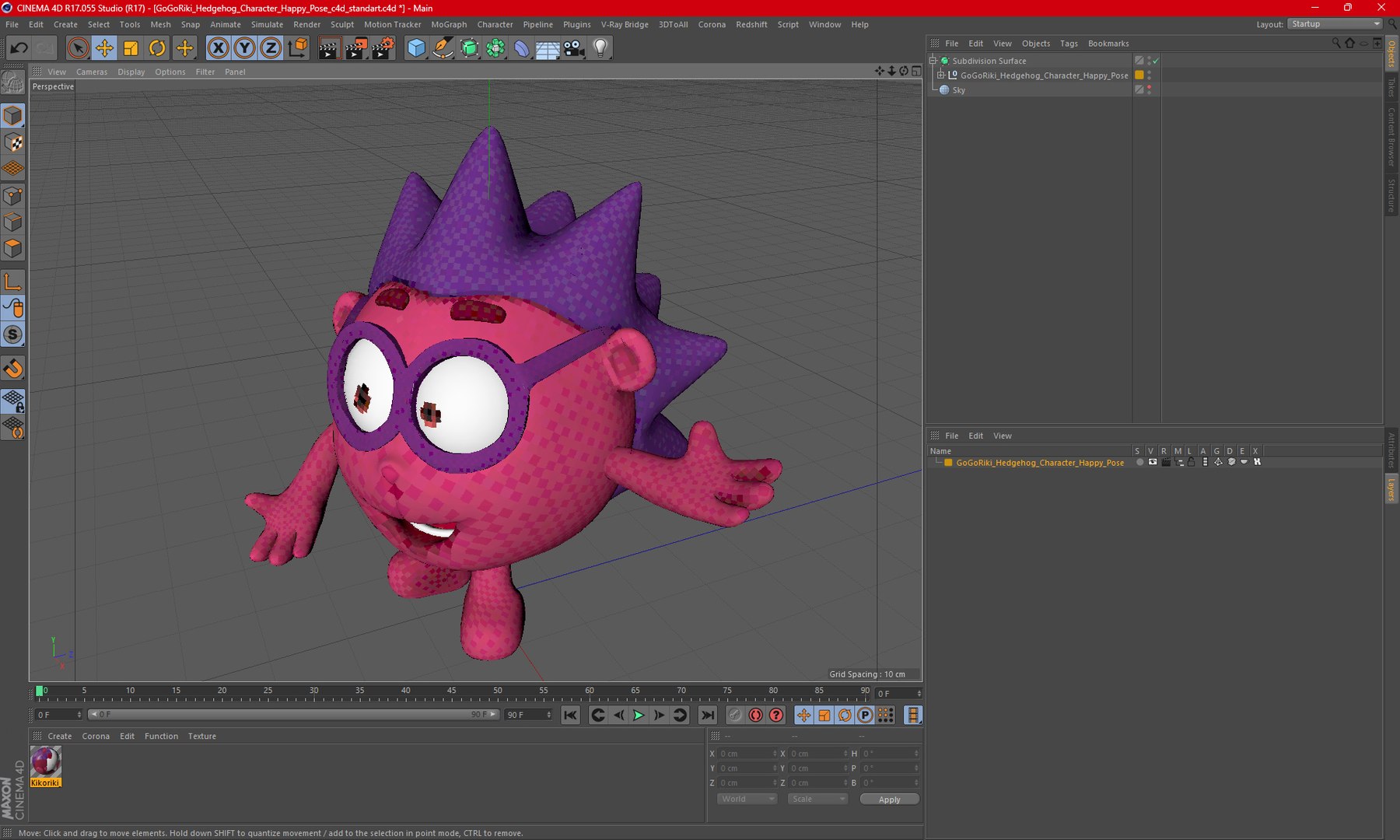 GoGoRiki Hedgehog Character Happy Pose 3D Model - TurboSquid 2121368