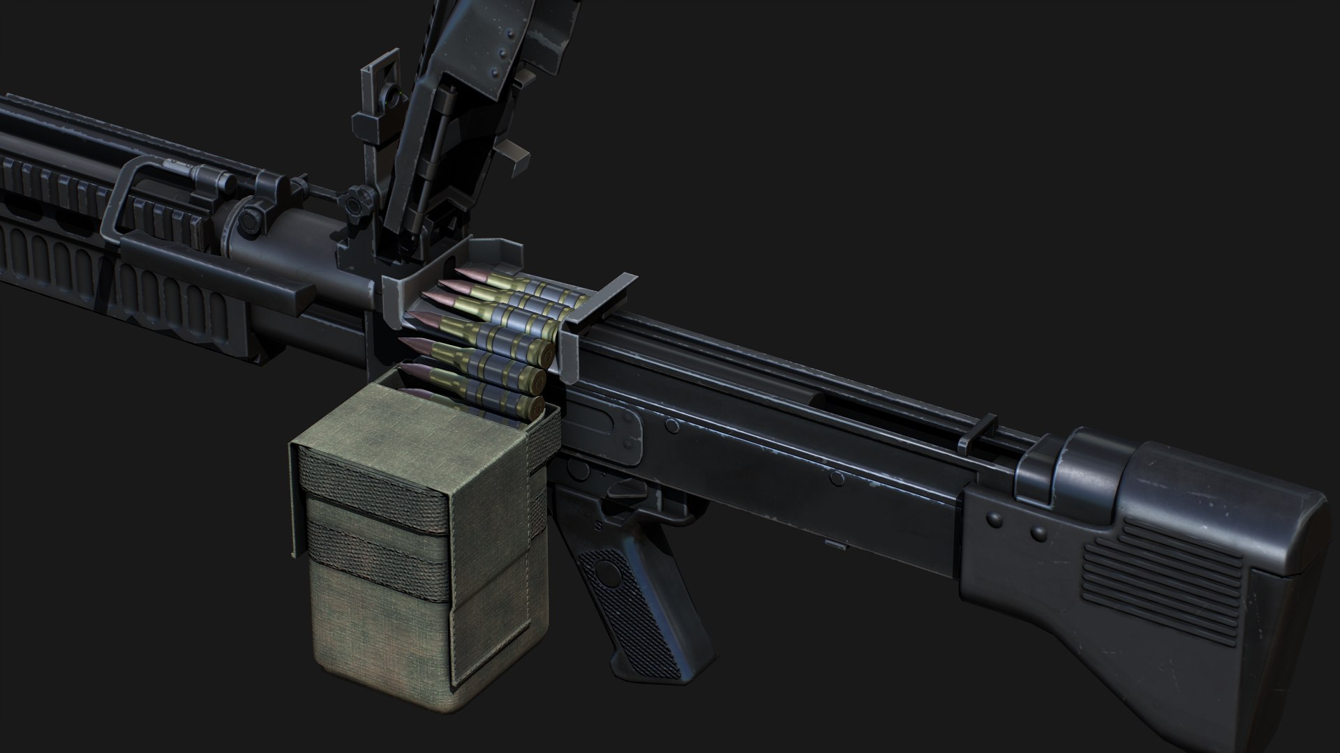 3D M60E4 Machine Gun - LowPoly Mobile Ready Model - TurboSquid 2067891