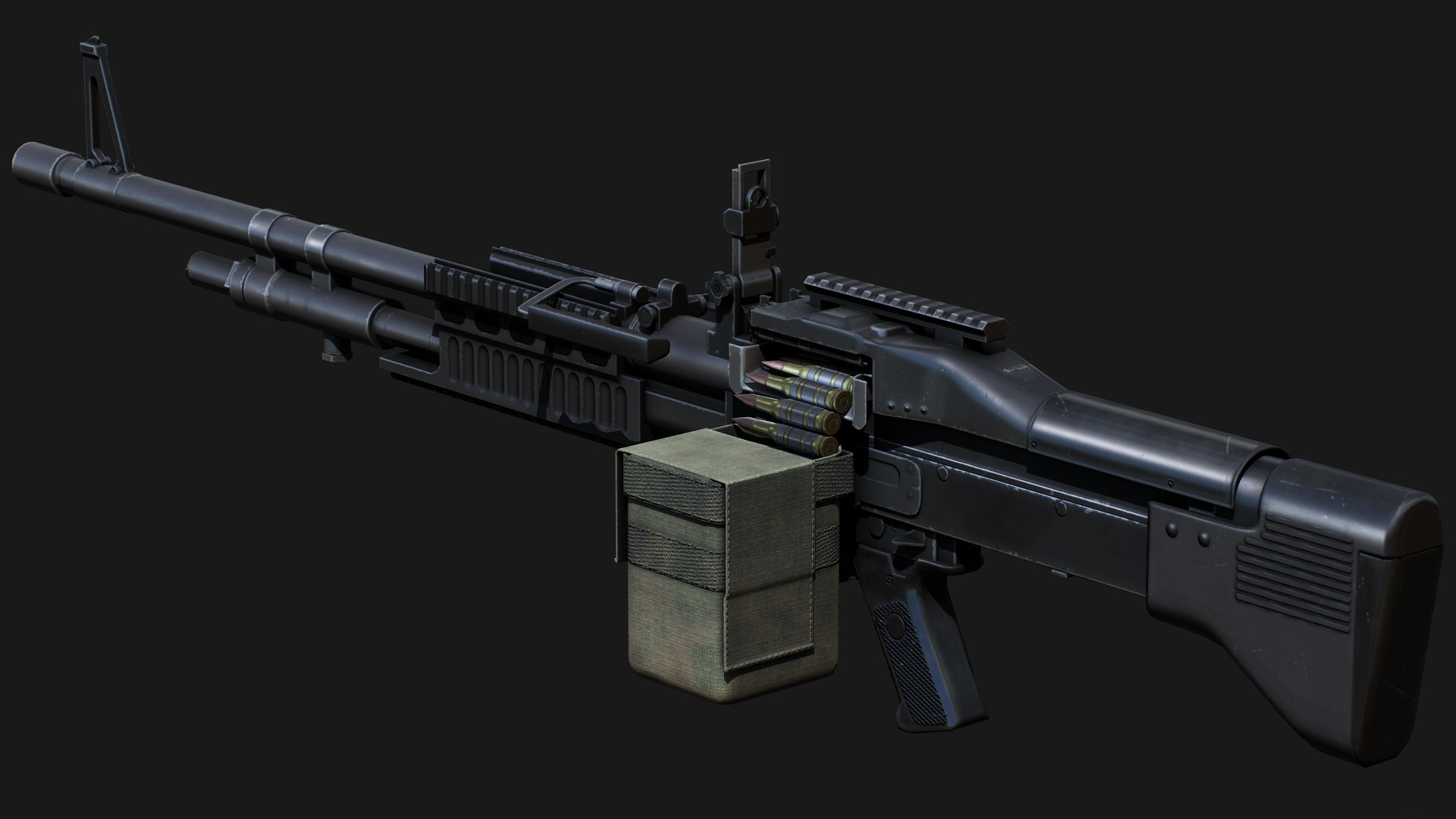 3D M60E4 Machine Gun - LowPoly Mobile Ready Model - TurboSquid 2067891