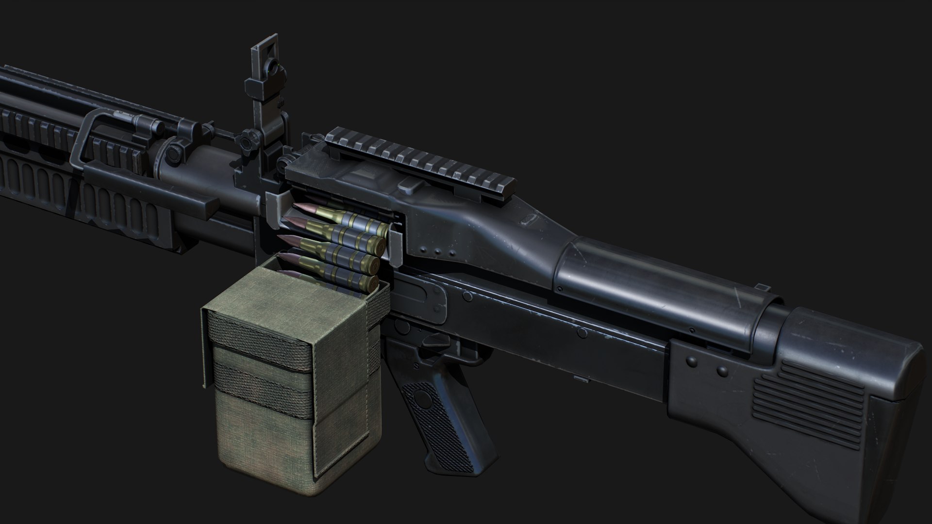 3D M60E4 Machine Gun - LowPoly Mobile Ready Model - TurboSquid 2067891