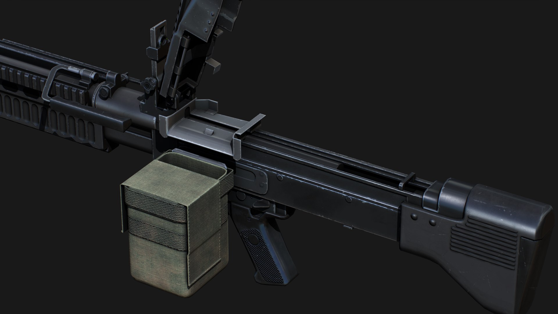 3D M60E4 Machine Gun - LowPoly Mobile Ready Model - TurboSquid 2067891