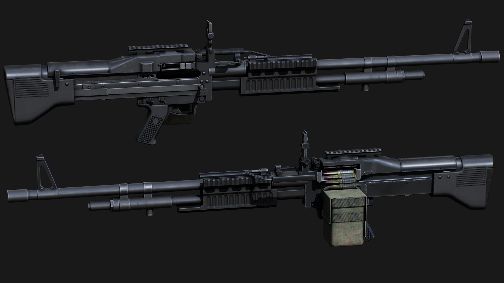 3D M60E4 Machine Gun - LowPoly Mobile Ready Model - TurboSquid 2067891