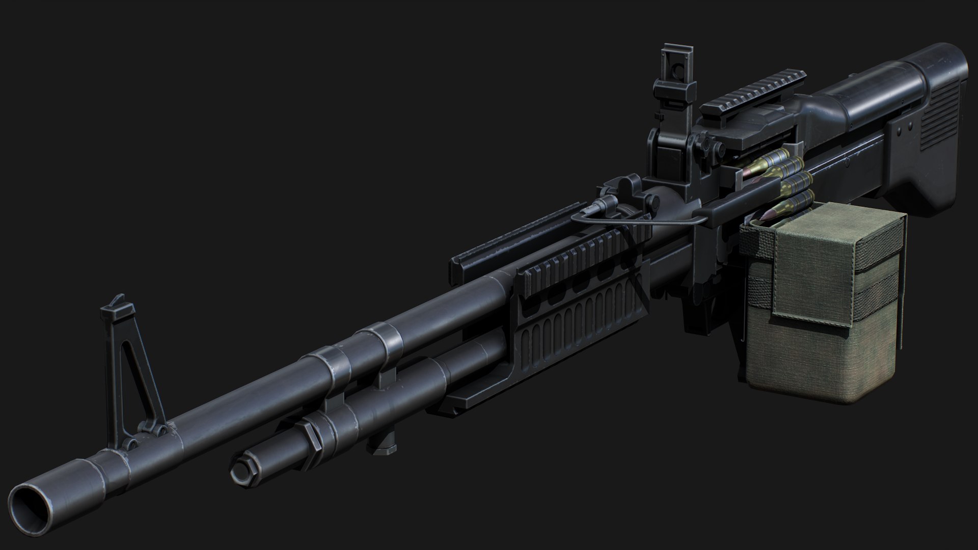 3D M60E4 Machine Gun - LowPoly Mobile Ready Model - TurboSquid 2067891