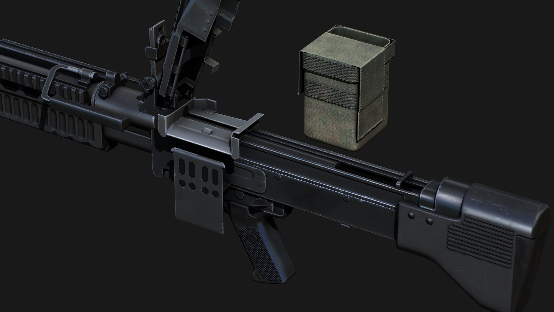 3D M60E4 Machine Gun - LowPoly Mobile Ready Model - TurboSquid 2067891
