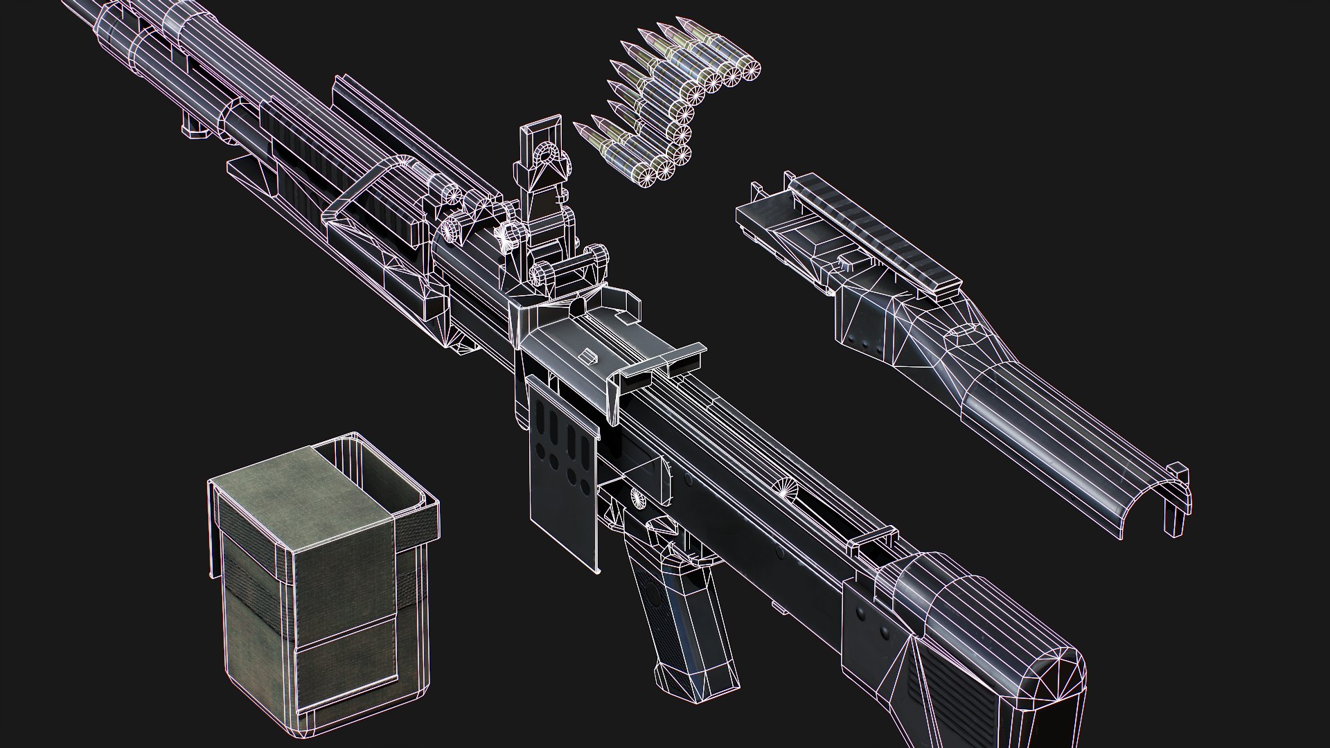3D M60E4 Machine Gun - LowPoly Mobile Ready Model - TurboSquid 2067891