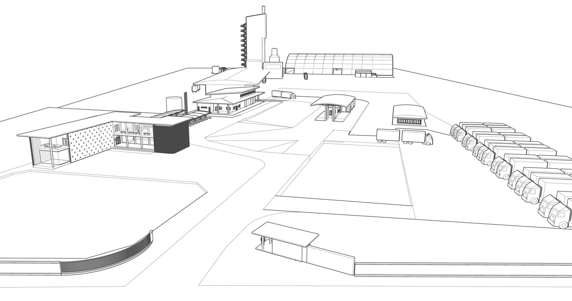 Cement Plant Layout 3D Model - TurboSquid 1911257