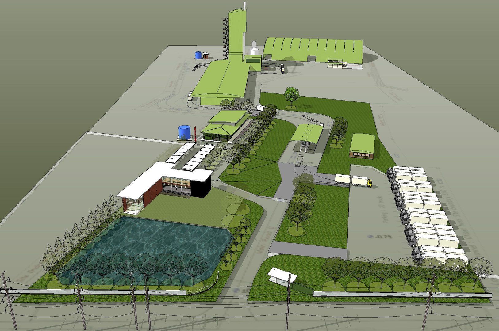 Cement Plant Layout 3D Model - TurboSquid 1911257