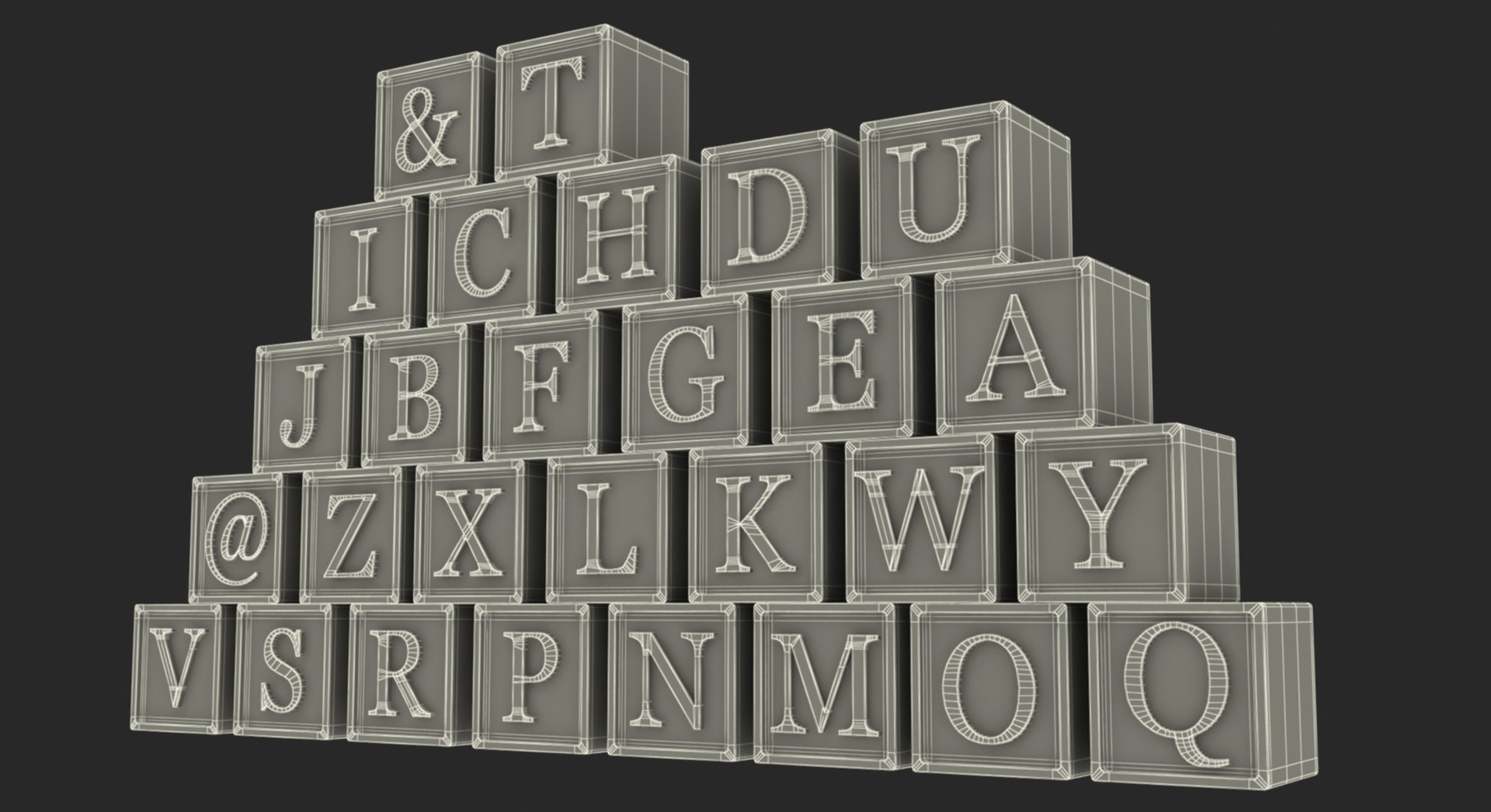 Alphabet Blocks 3D - TurboSquid 1414117