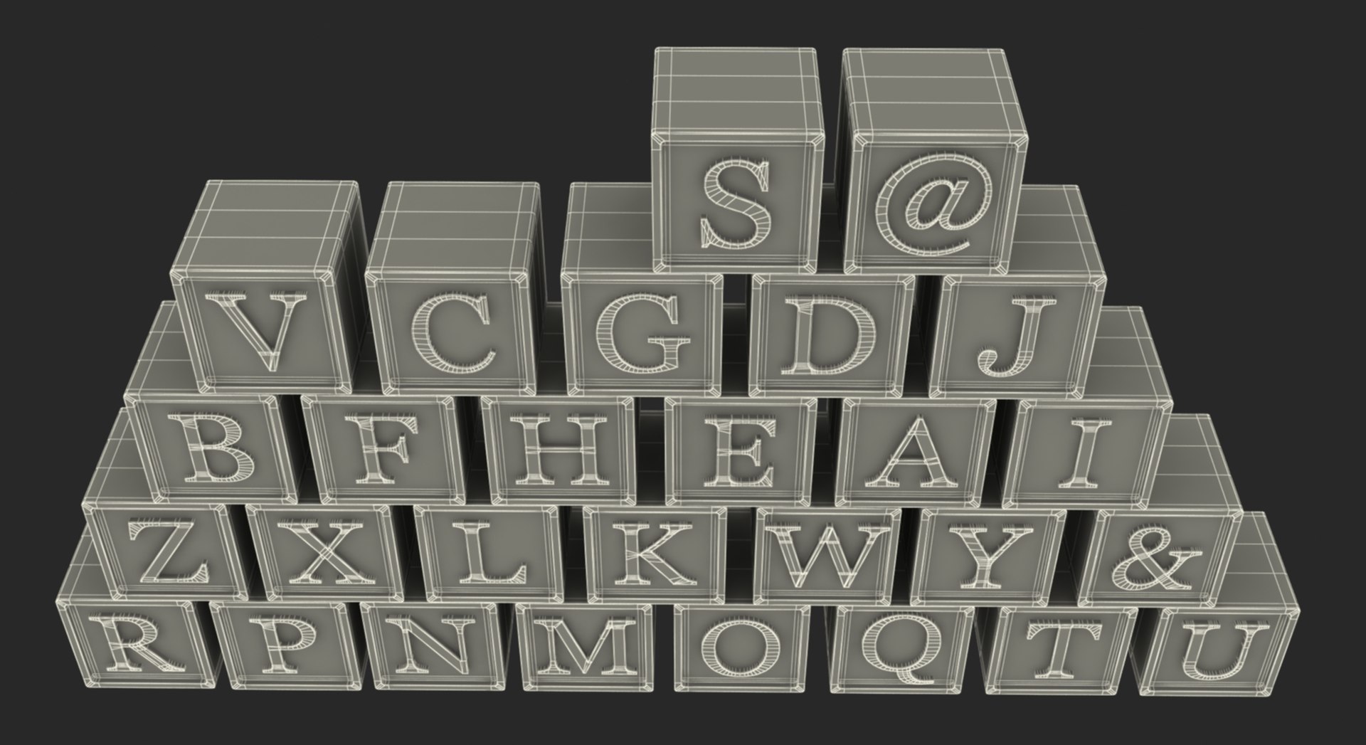 Alphabet Blocks 3D - TurboSquid 1414117