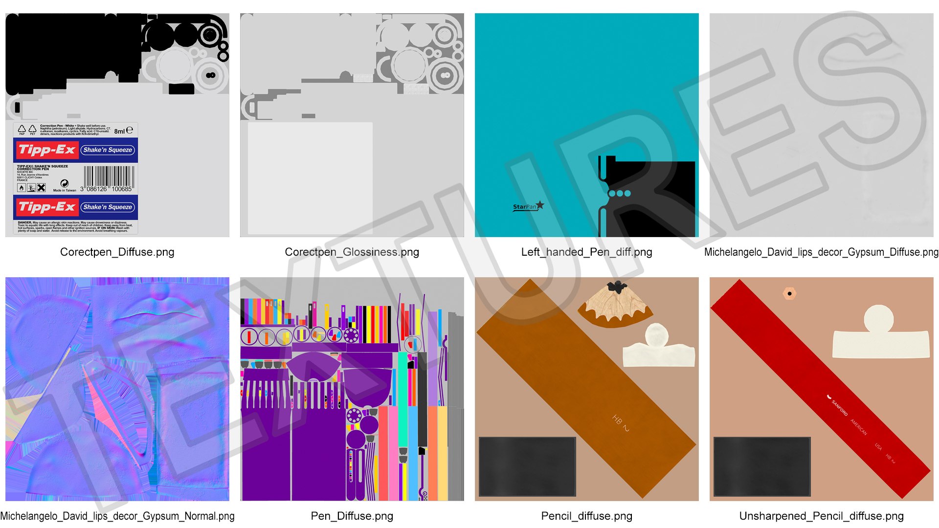 3D Michelangelo David Lips Decor Gypsum With Pens Model - TurboSquid ...