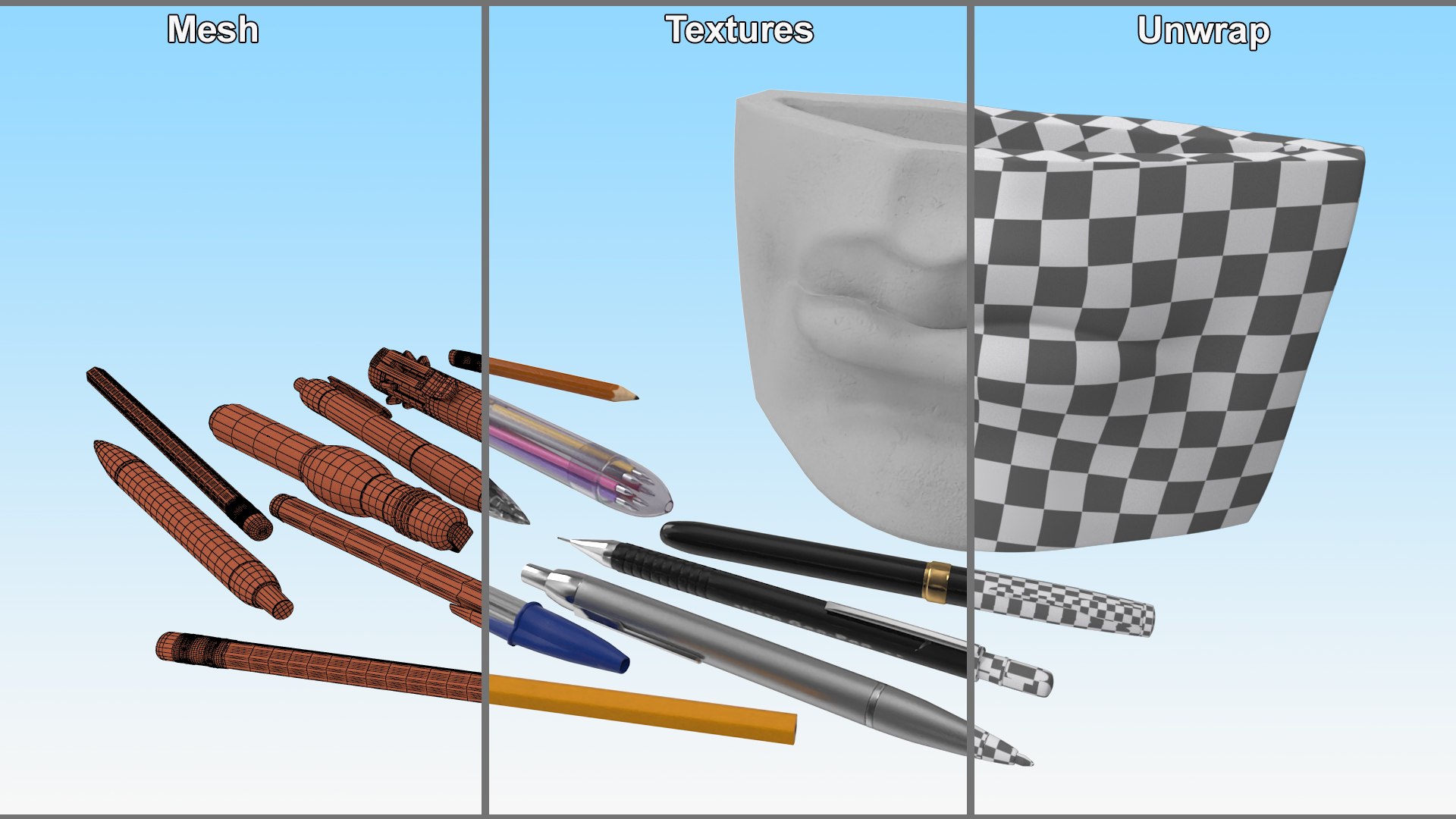 3D Michelangelo David Lips Decor Gypsum With Pens Model - TurboSquid ...