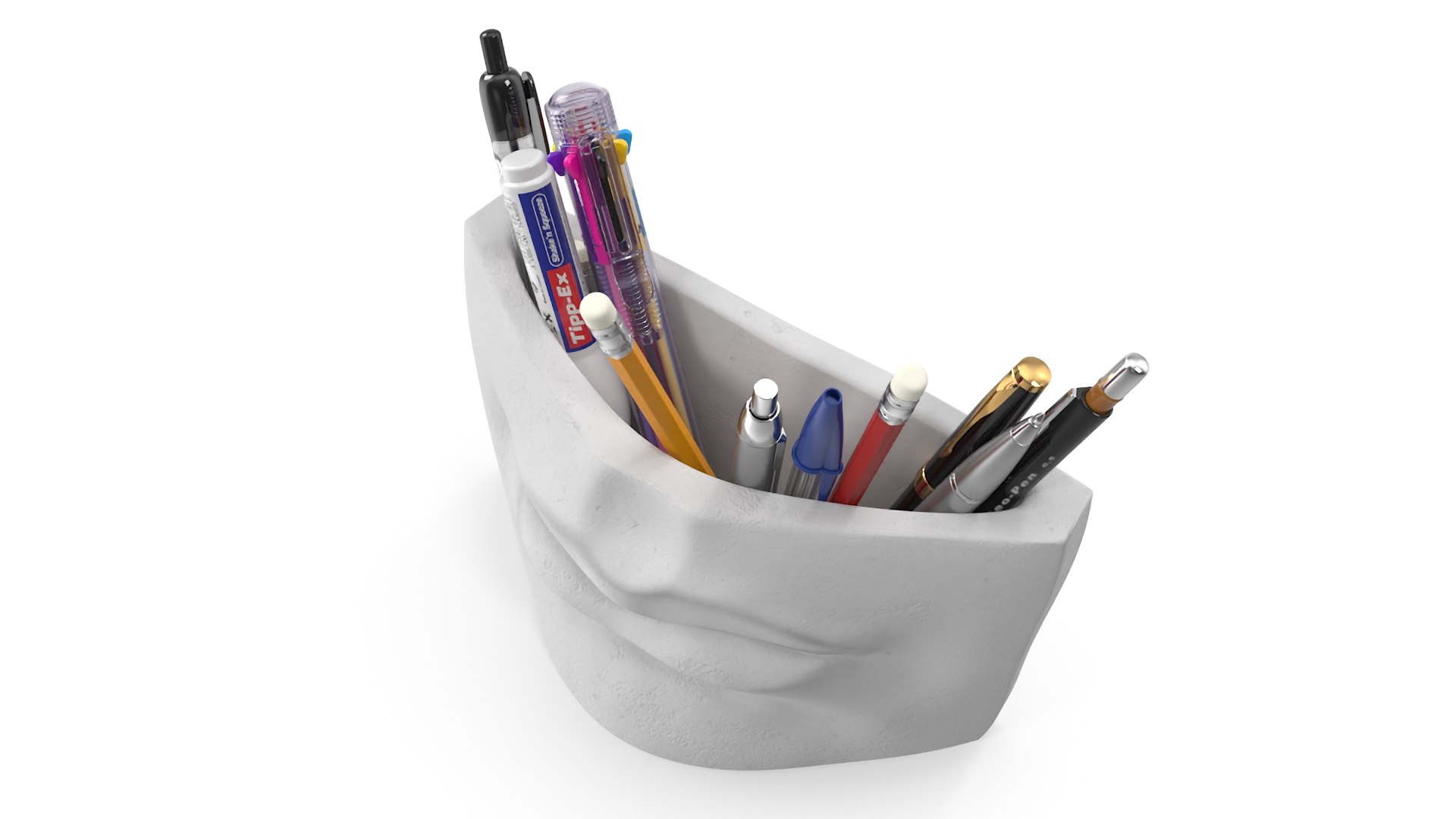 3D Michelangelo David Lips Decor Gypsum With Pens Model - TurboSquid ...