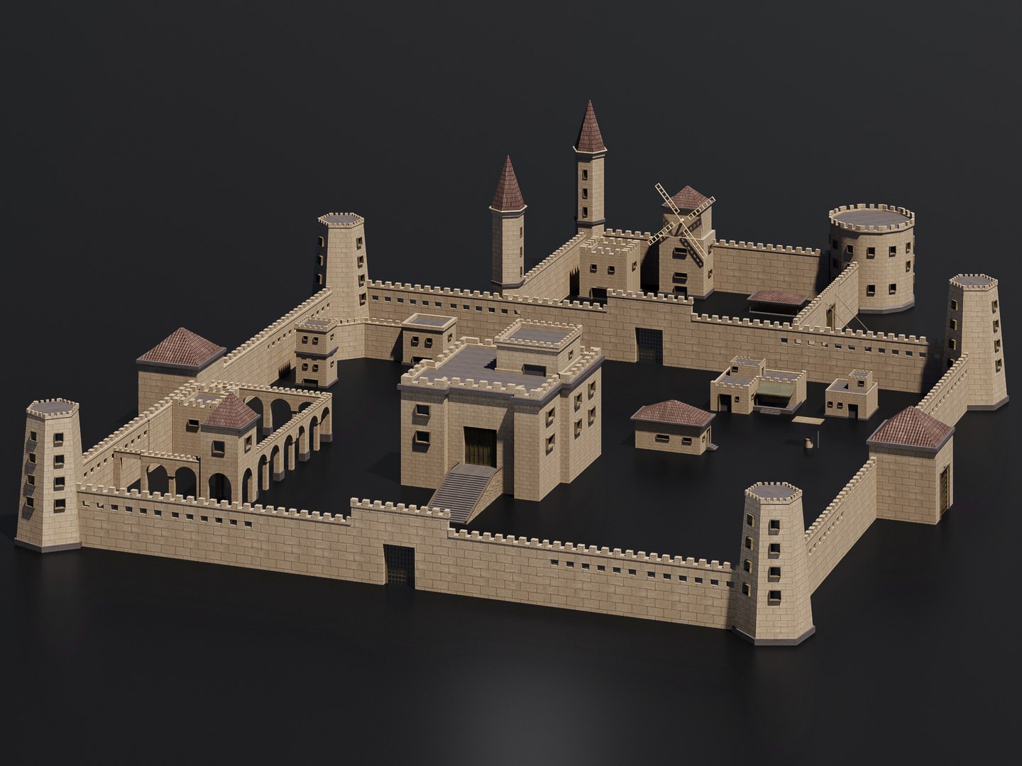 50 Low Poly Castle Kitbash 2014 3D Model - TurboSquid 2073088