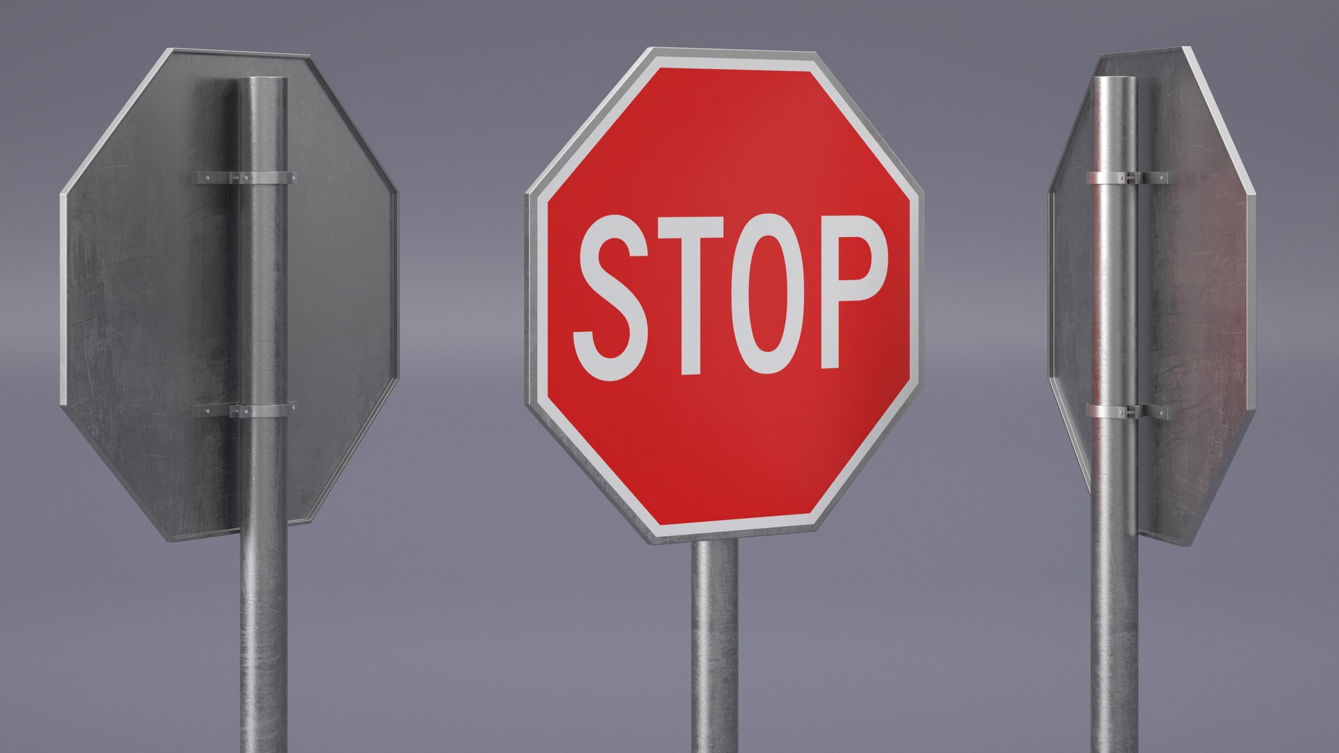 Road Sign Stop Model - TurboSquid 2211828