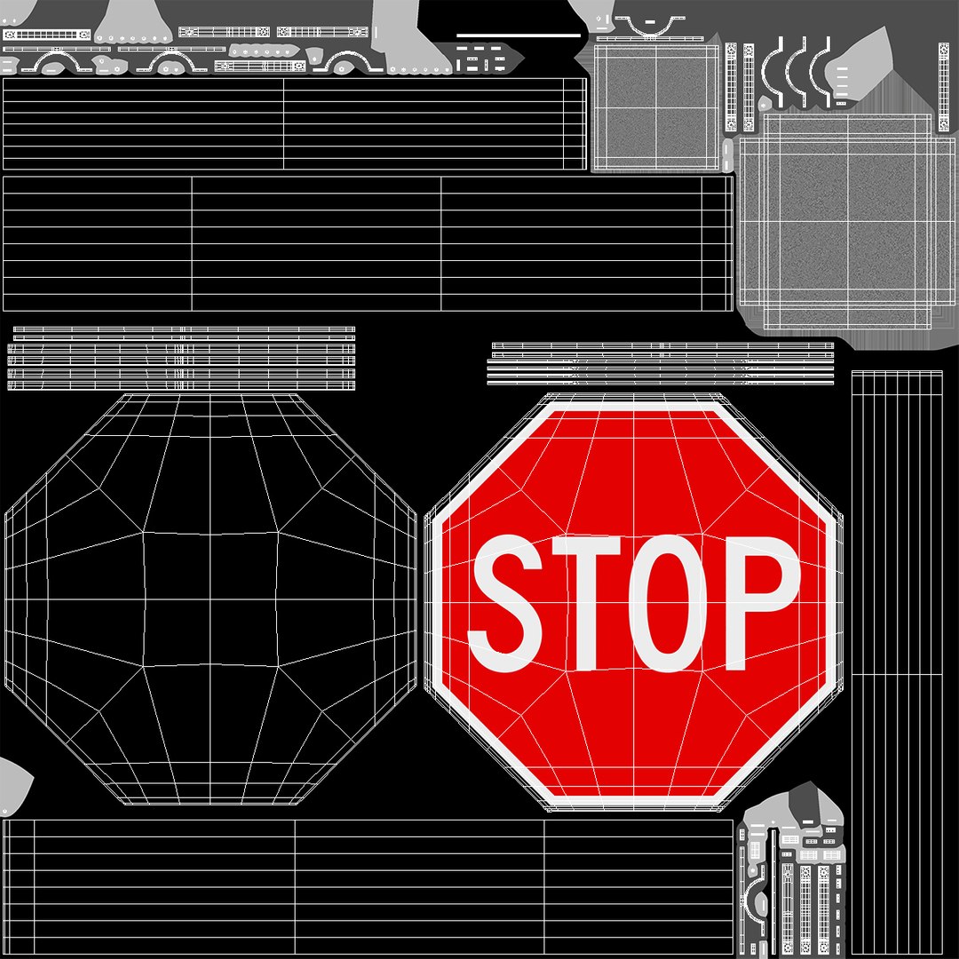 Road Sign Stop Model - TurboSquid 2211828