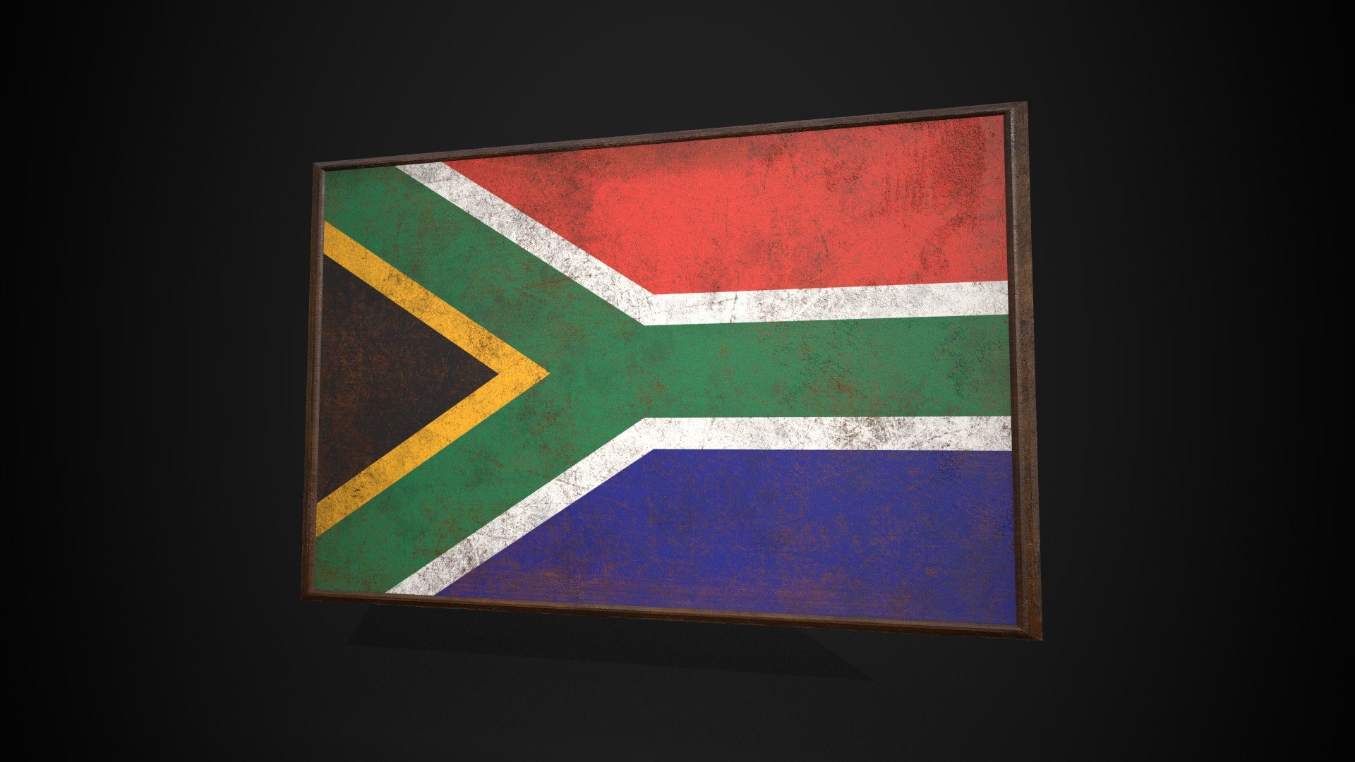Old Picture Frame With South Africa Flag - Game Ready PBR Low-poly 3D ...