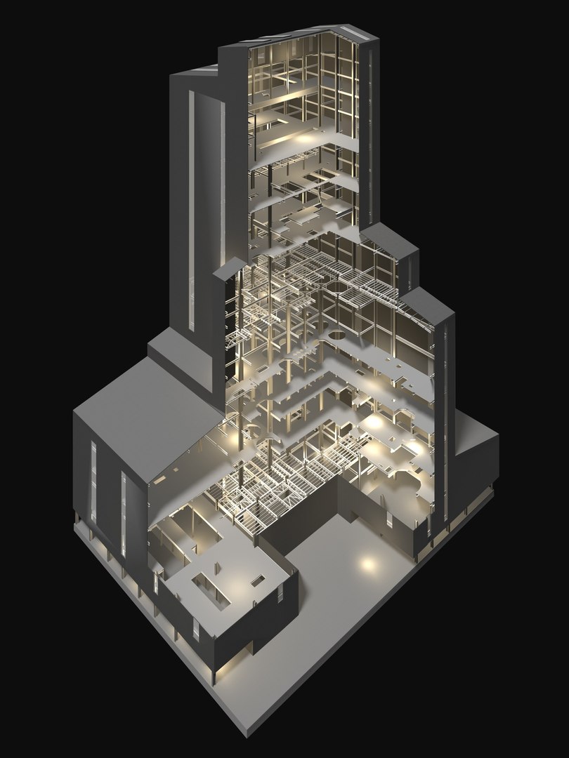 3D Building In Cutaway Section - TurboSquid 2389546