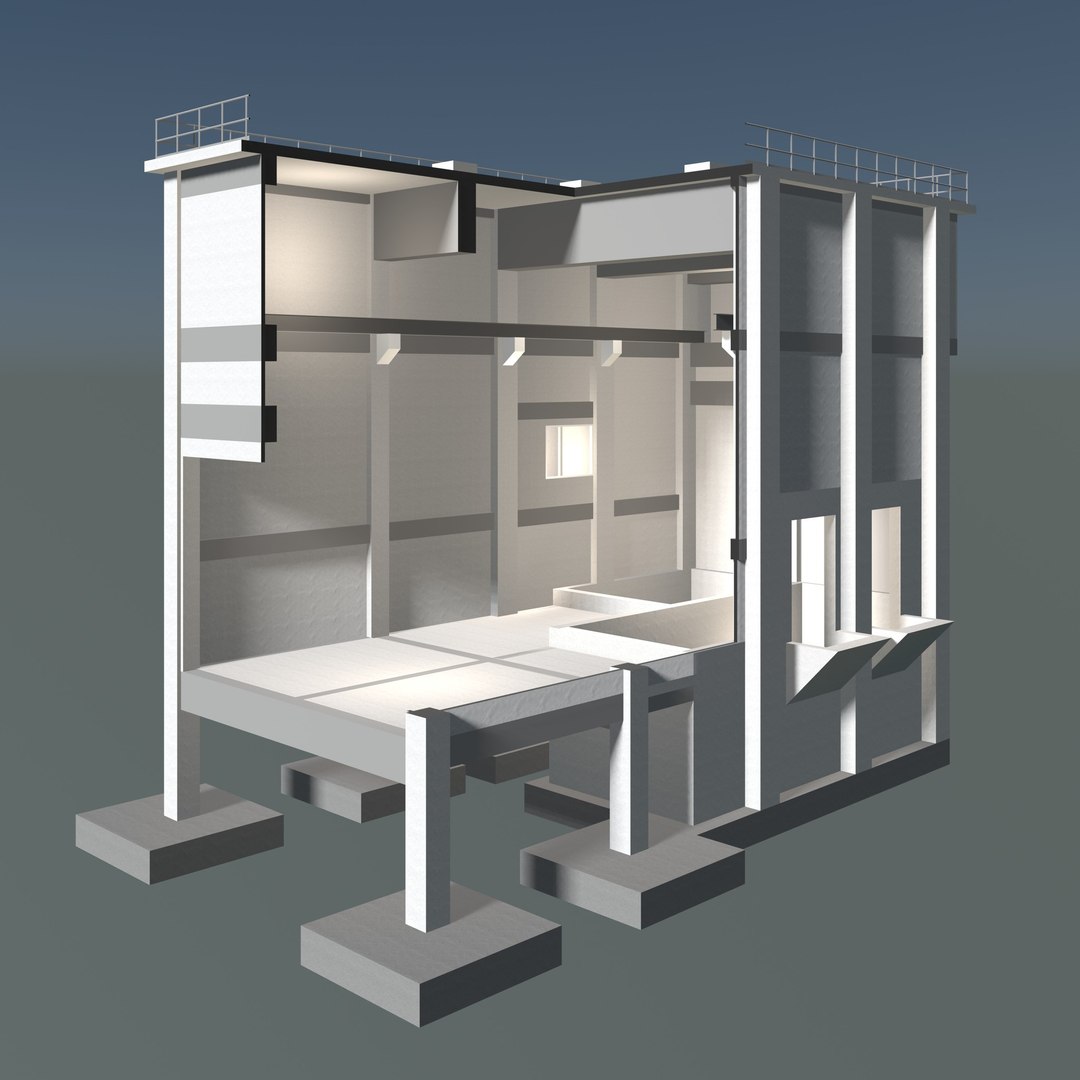 3D Building In Cutaway Section - TurboSquid 2389546