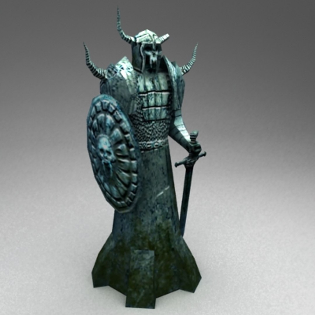 3d Model Ancient Warrior Statue