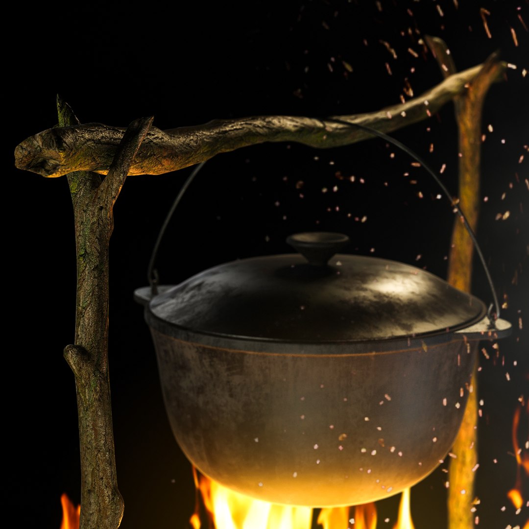 Bonfire With Pot 1 3D - TurboSquid 1878817