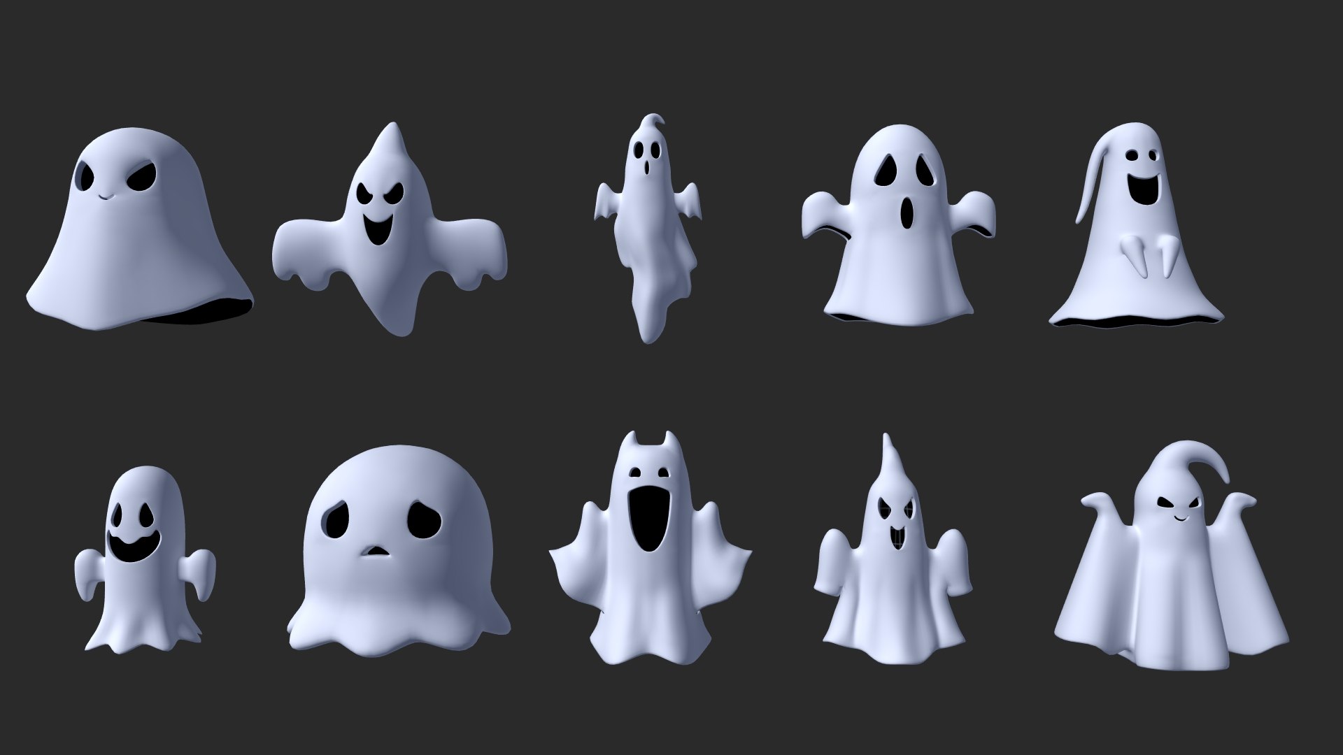 3D Halloween Ghost Model - TurboSquid 1954216