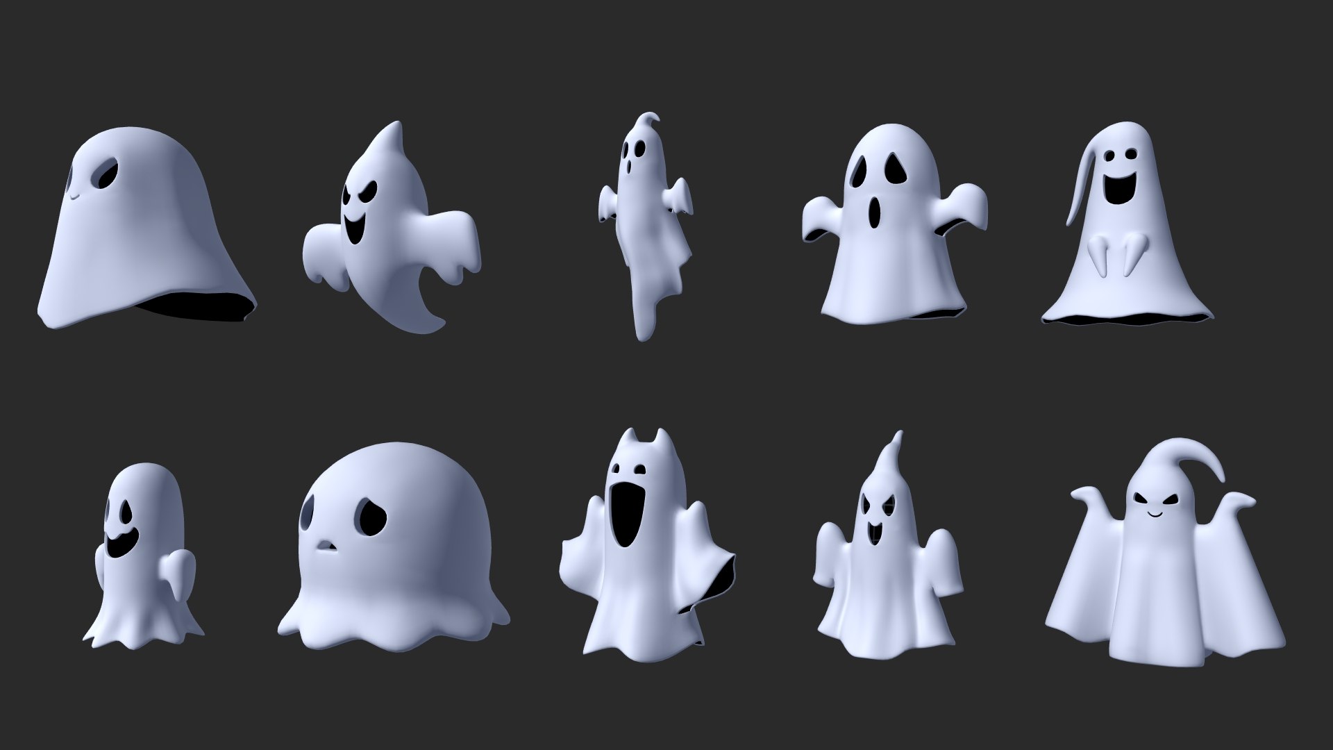 3D Halloween Ghost Model - TurboSquid 1954216