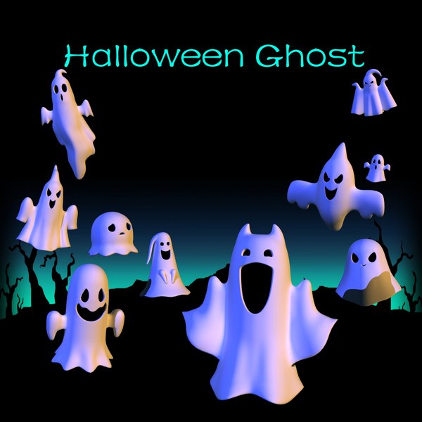 3D Halloween ghost model - TurboSquid 1954216