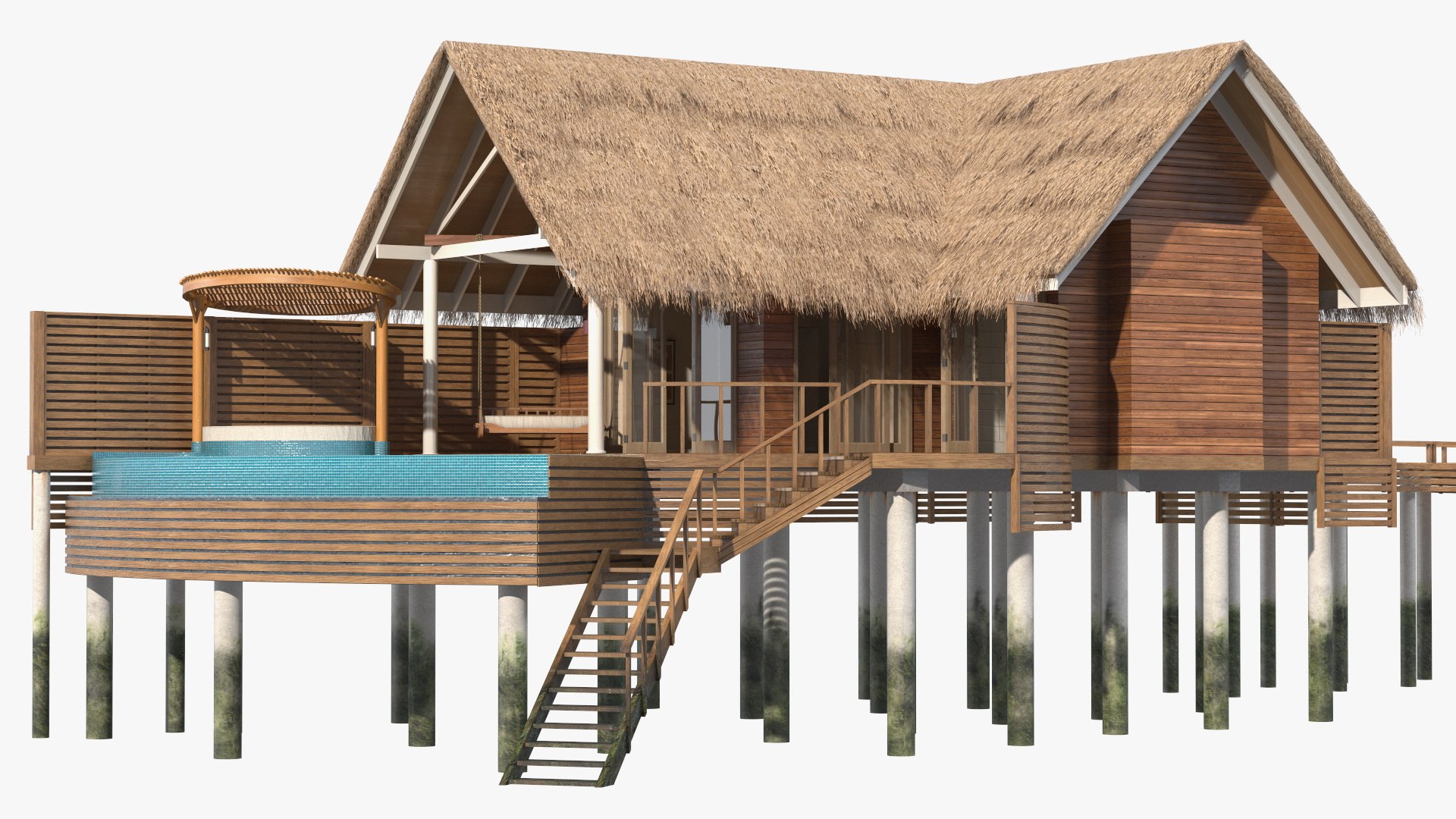 3D Maldives Overwater Bungalow Model - TurboSquid 2162311