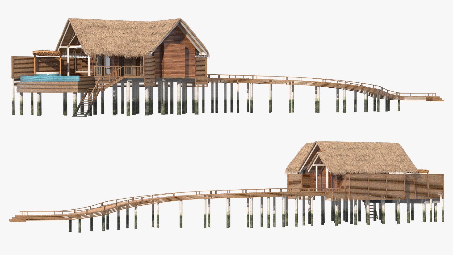 3D Maldives Overwater Bungalow Model - TurboSquid 2162311