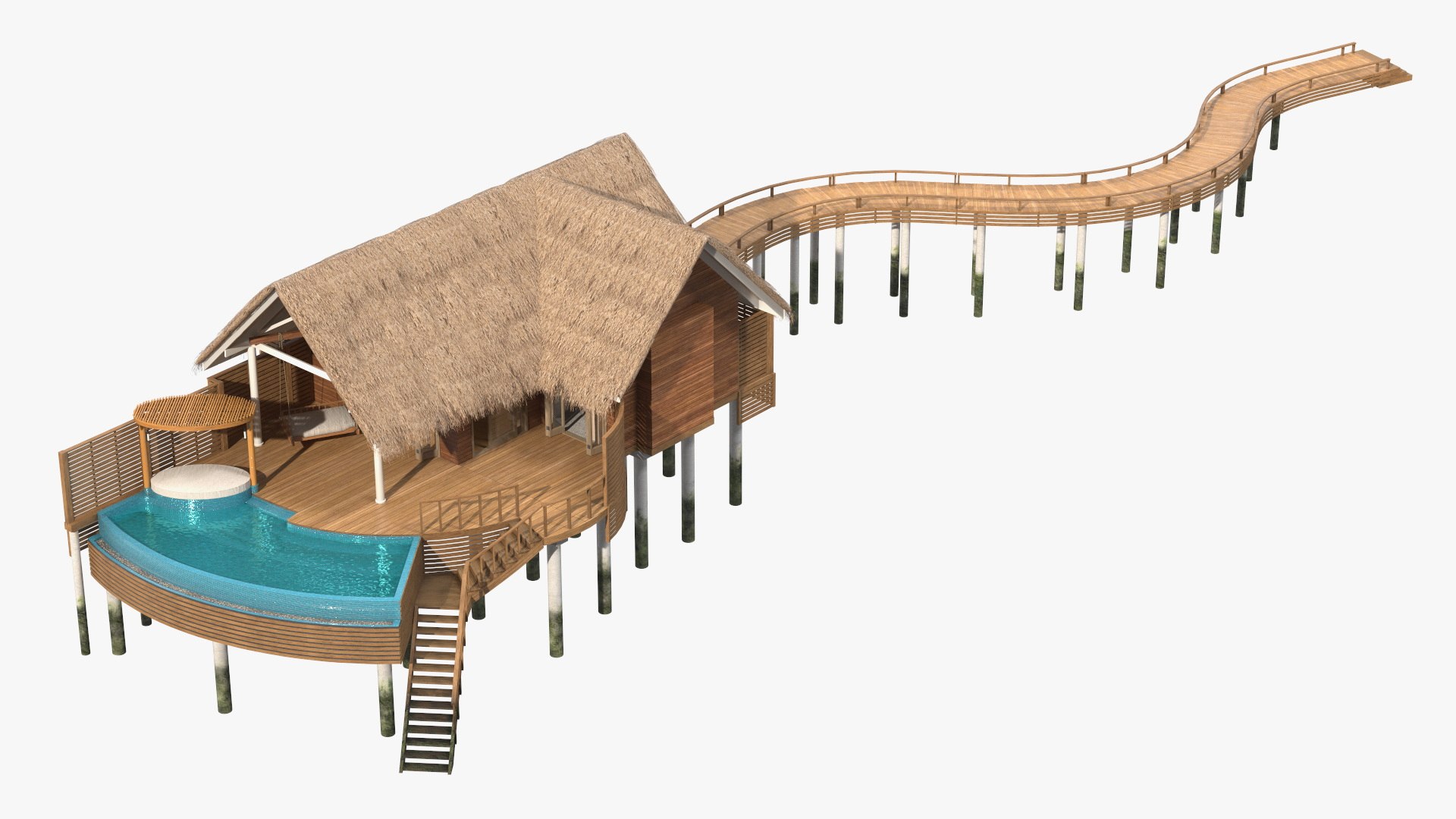 3D Maldives Overwater Bungalow Model - TurboSquid 2162311