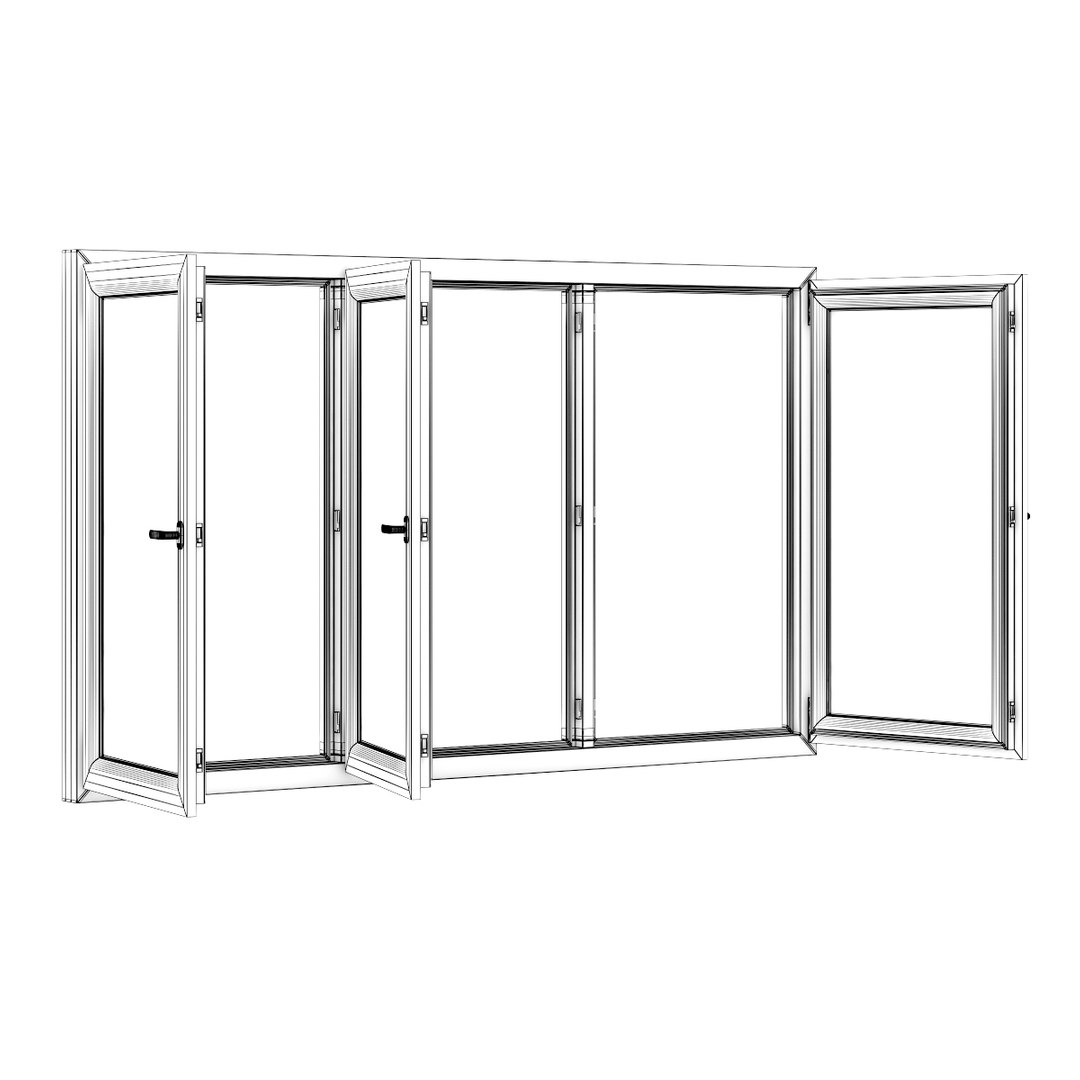 3d Model Openable Wooden Window 2570mm