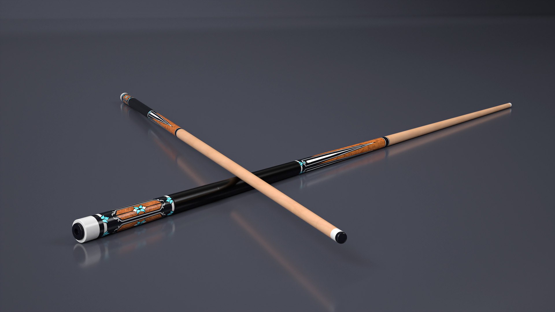 3D Wooden Pool Cue Brunswick - TurboSquid 2219450