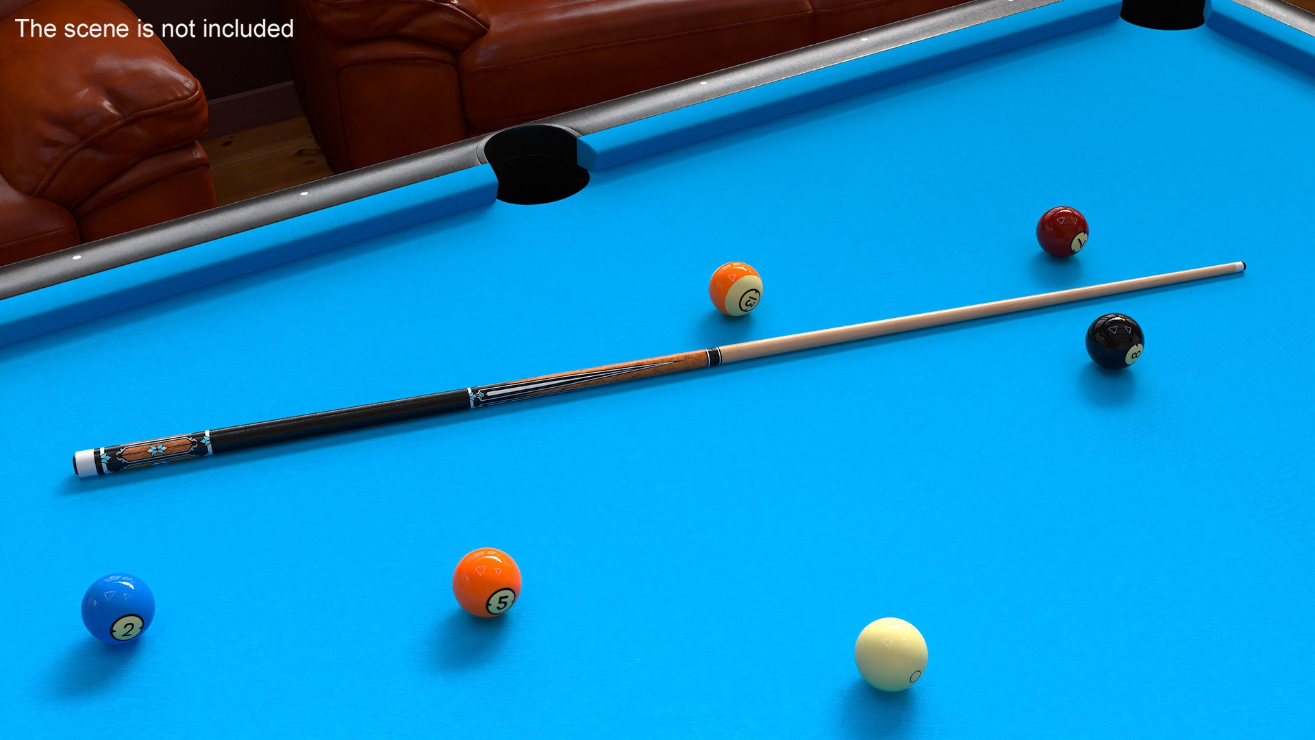 3D Wooden Pool Cue Brunswick - TurboSquid 2219450