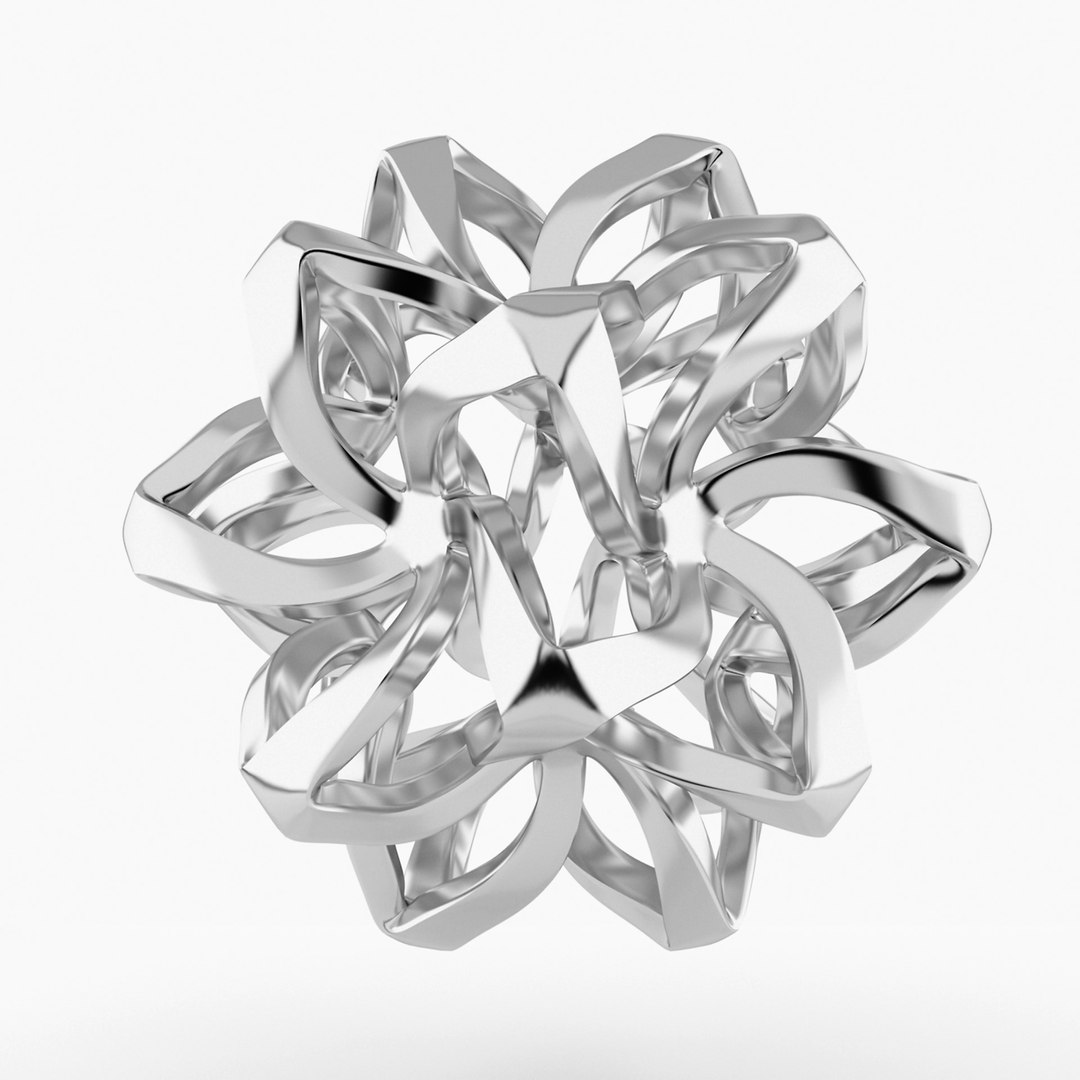 3d silver flower