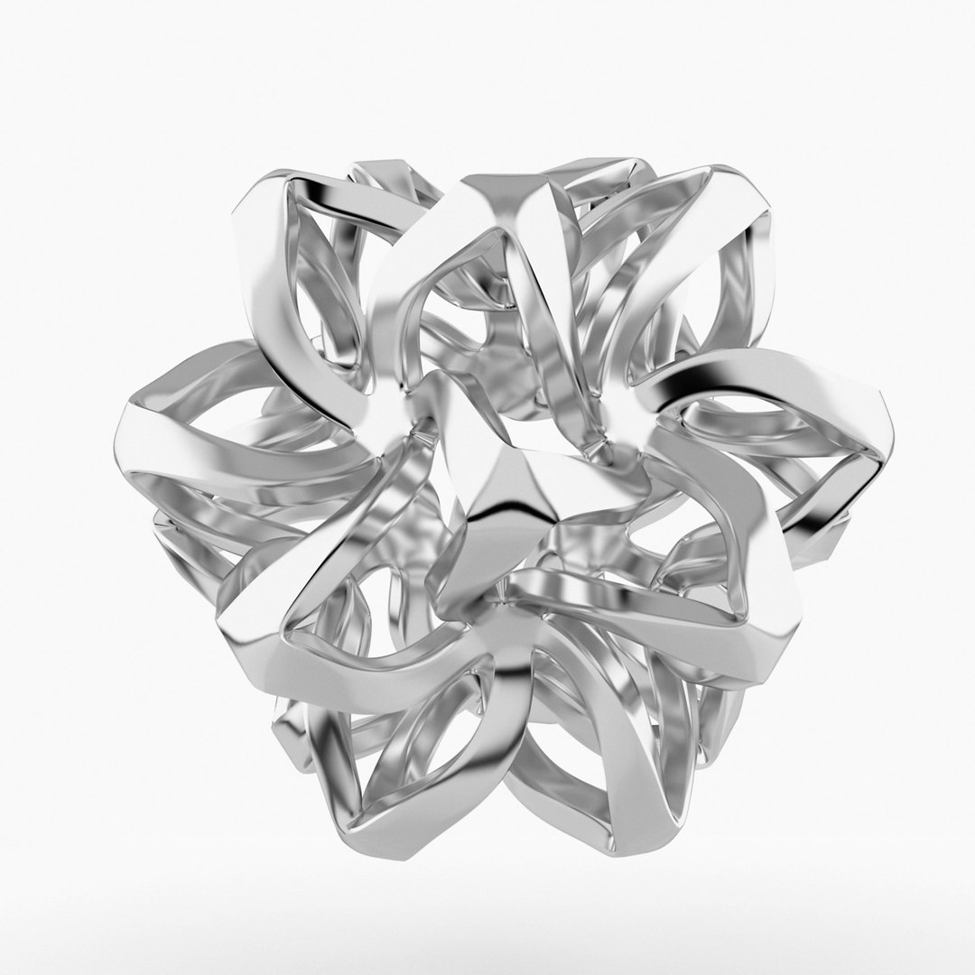 3d silver flower