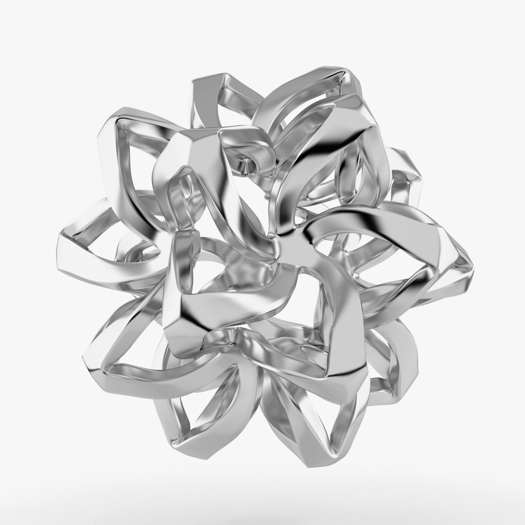 3d silver flower