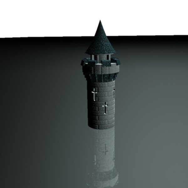free tower castle architecture 3d model