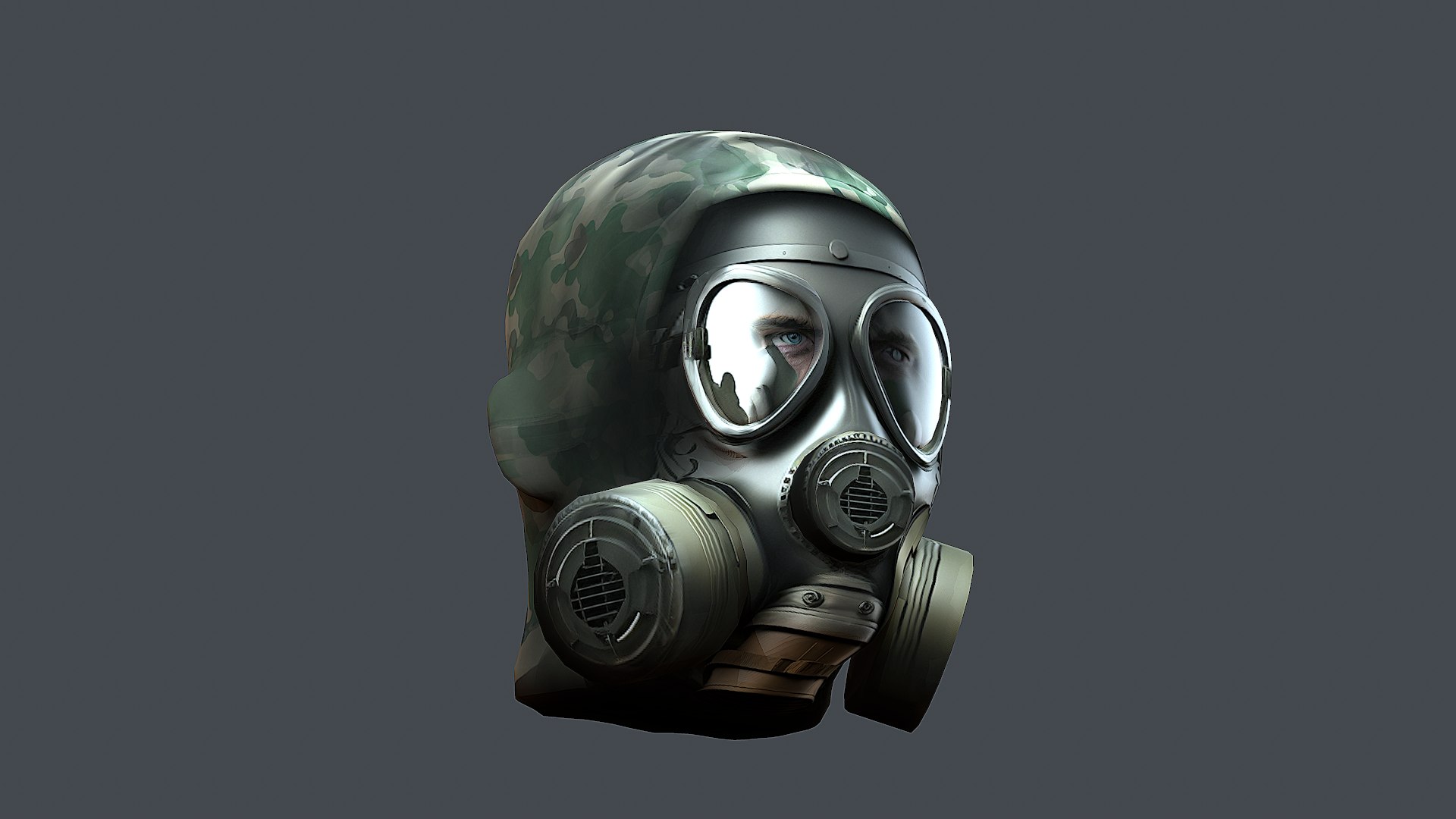modelo 3d Gas mask helmet 3d model military combat fantasy cyborg space ...