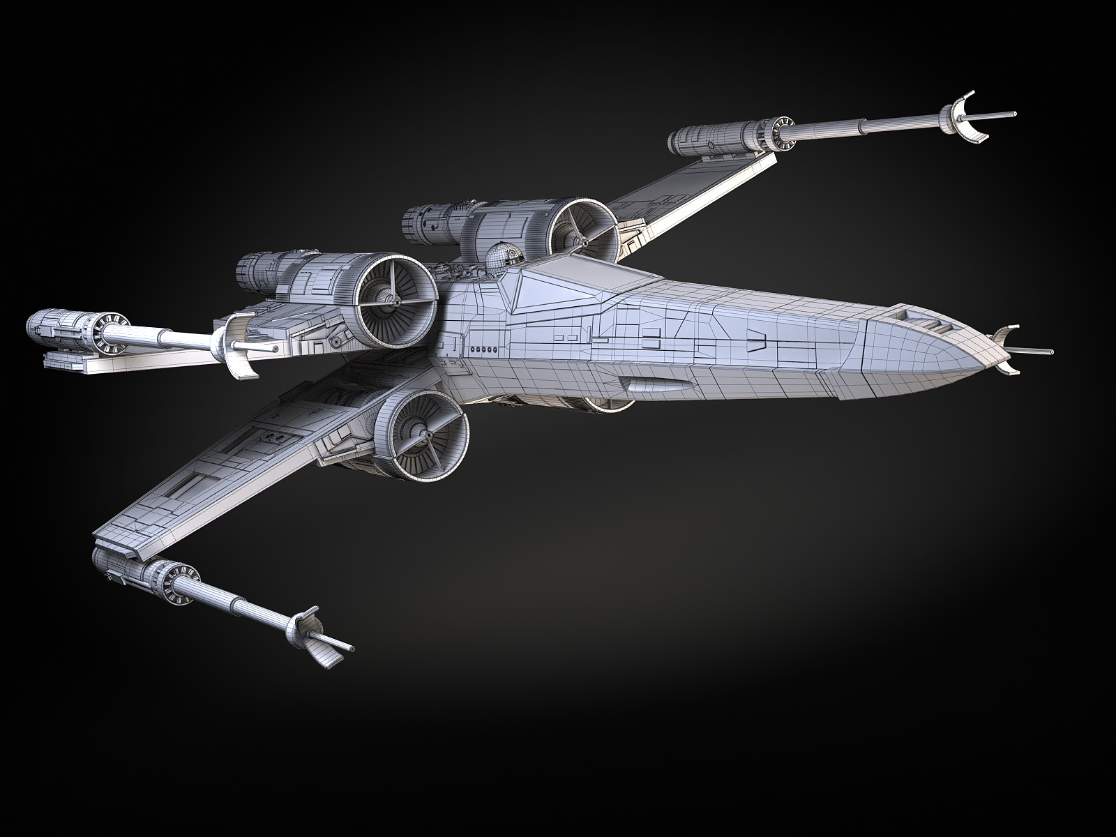 3D модель X-wing с салоном - TurboSquid 1012998
