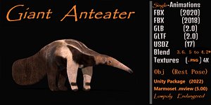 Download Free & Premium Anteater 3D Models | TurboSquid