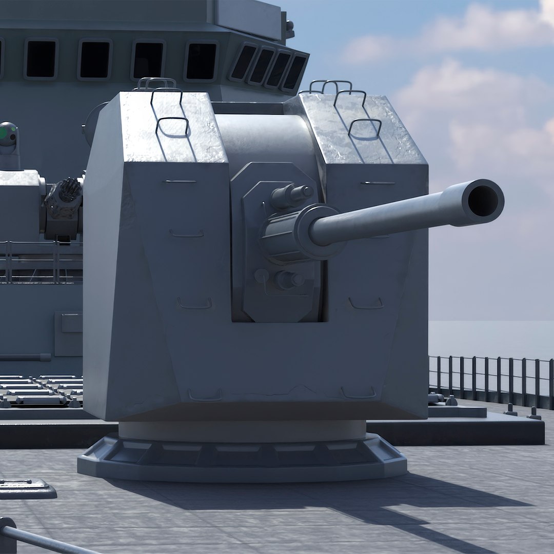 3D HPJ 45A 130mm Naval Gun - TurboSquid 2366172