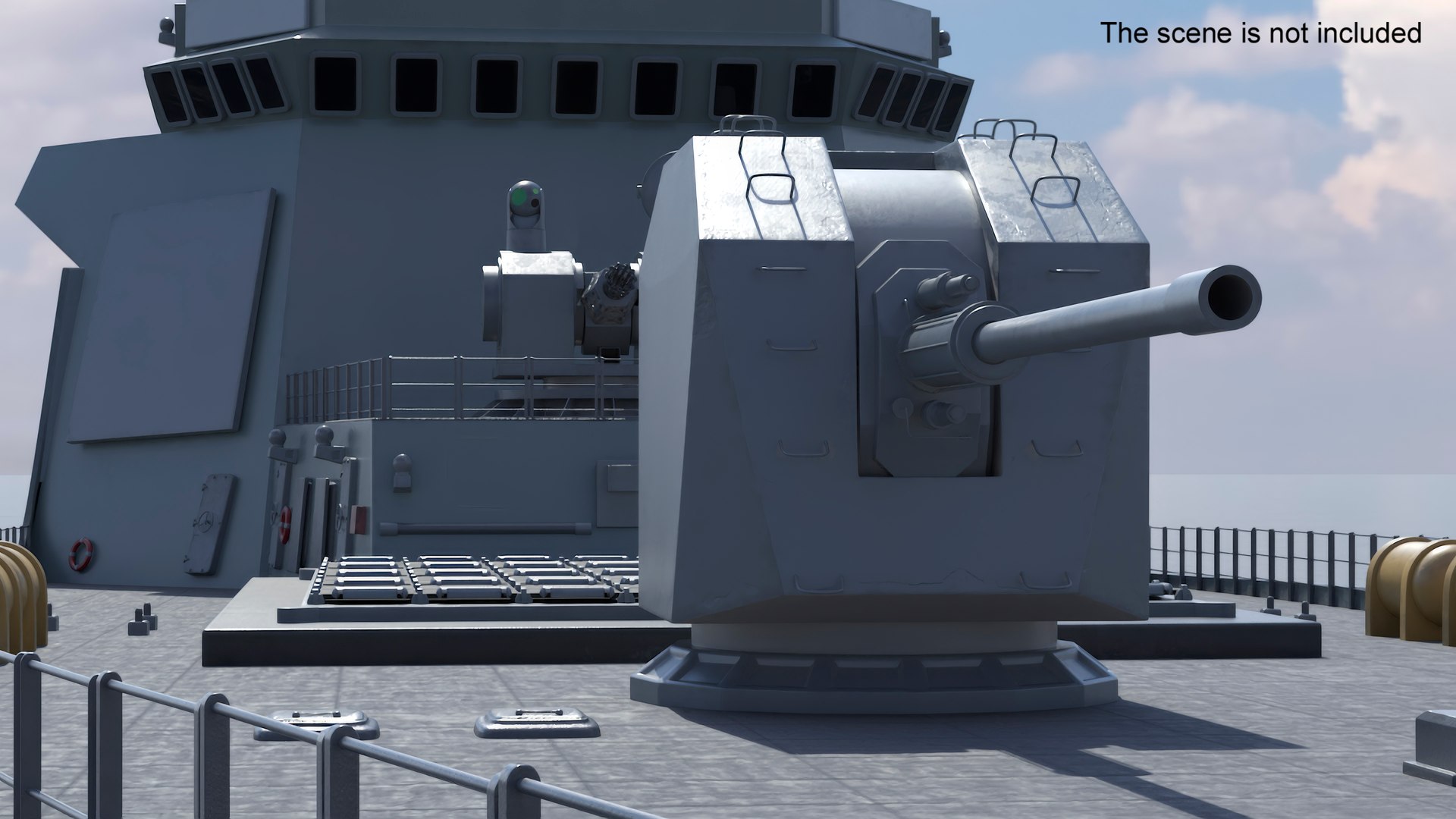 3D HPJ 45A 130mm Naval Gun - TurboSquid 2366172