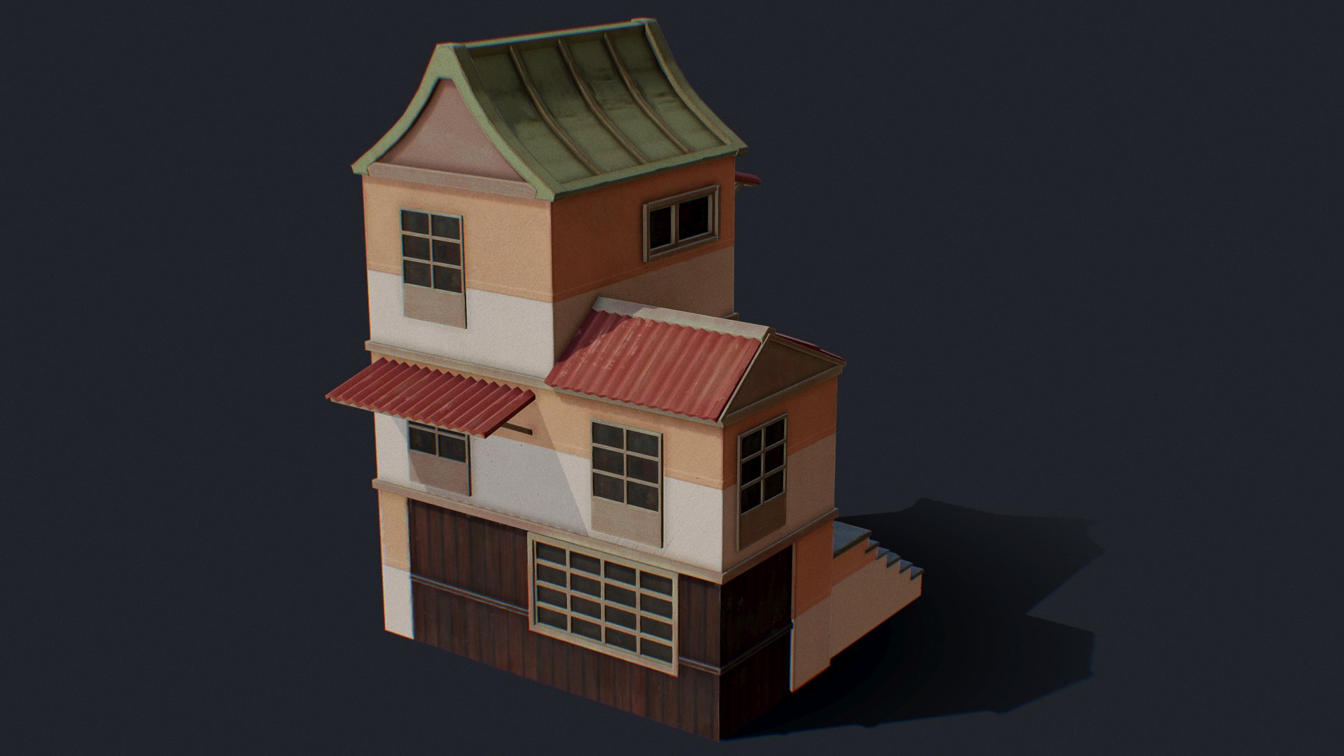 3D House Color C Green - TurboSquid 1435924