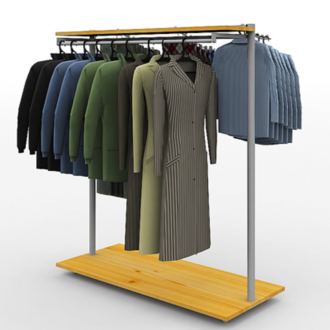 Clothes Display Rack 3d Model