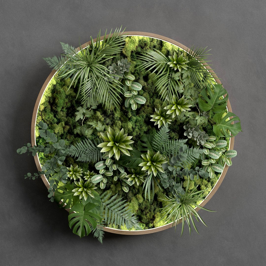Round Green Moss Set 100cm X 100cm 3D Model - TurboSquid 1721231