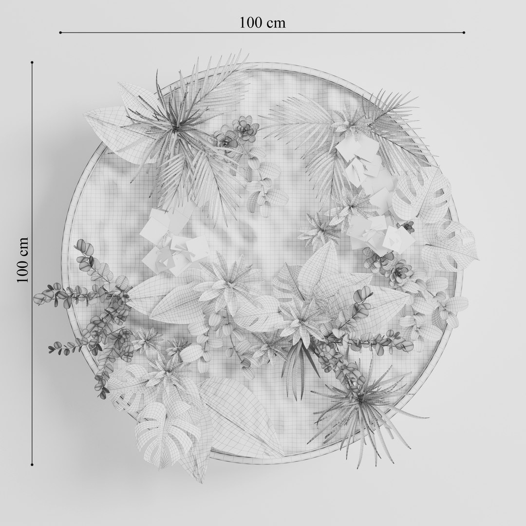 Round Green Moss Set 100cm X 100cm 3D Model - TurboSquid 1721231