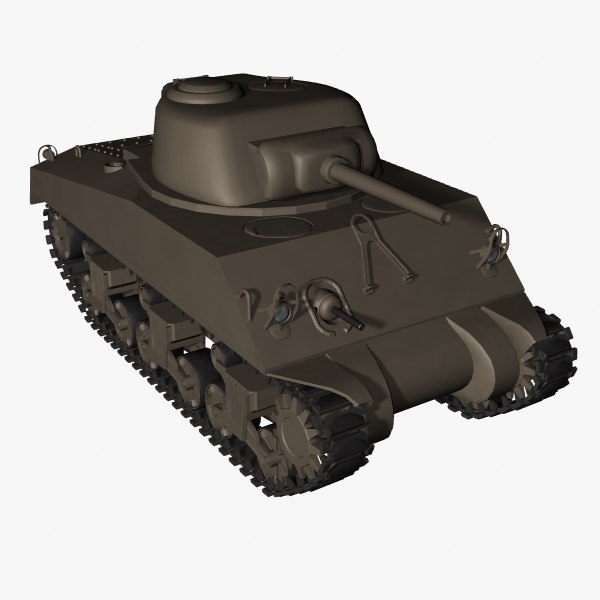 sherman tank 3d model